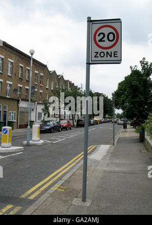 Generic stock picture of a 20 miles per hour (mph) zone in East Dulwich ...