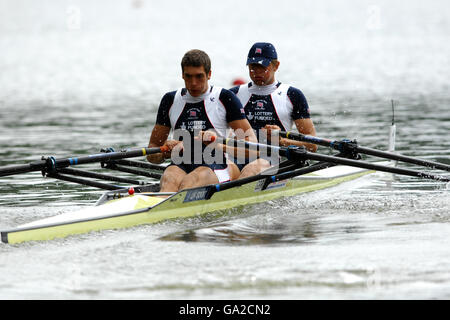 Great Britain's Stephen Rowbotham (left) and Matthew Wells compete in ...