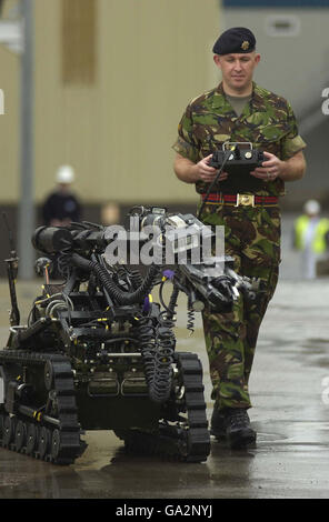 A BAE Systems bomb disposal squad demonstrates the equipment used ...
