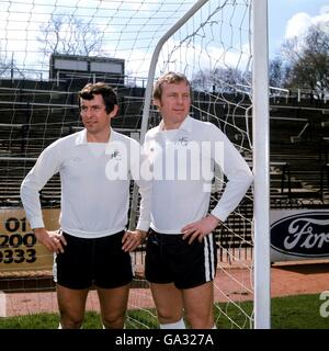 (L-R) Fulham's Alan Mullery and Bobby Moore look forward to appearing ...