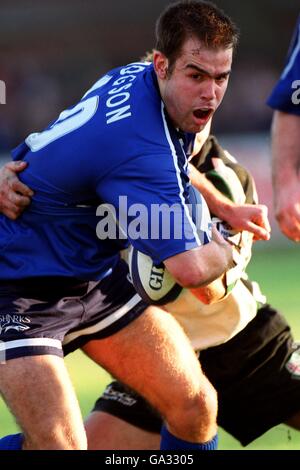 Sale Sharks' Charlie Hodgson (l) tries to tackle London Wasps' Martin ...