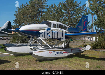 Twin engines plane Piper Pa-34 200T Seneca II landed on grass airfield ...