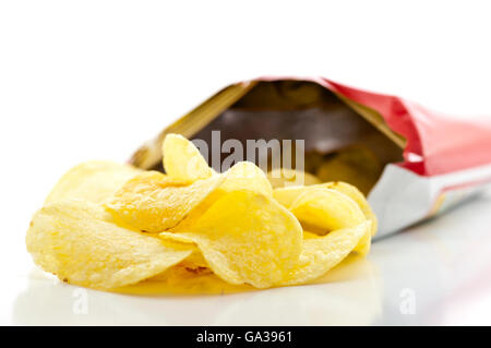 Open Bag of Potato Chips Stock Photo - Alamy