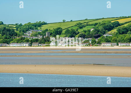 The village of Ferryside on the River Towy estuary Carmarthenshire ...
