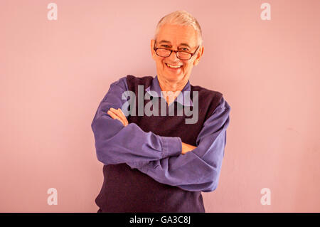 Novelist author Julian Rathbone, at home in the New Forest Stock Photo ...