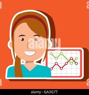 businessperson with statistic graph isolated icon design Stock Vector ...