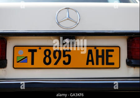 Tanzanian number plate on a car, Arusha, Tanzania, Africa Stock Photo ...
