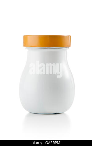 Blank white plastic jar lid isolated on white background Stock Photo ...
