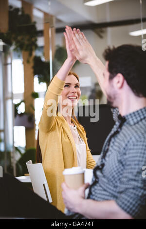 Creative Coworkers Giving High-Five In Office, Join Our Team Collage ...
