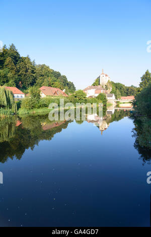 Raabs an der Thaya Raabs Castle over River Thaya, church Mariae ...