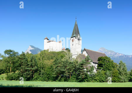 Balzers Gutenberg Castle, Church of St. Nicholas Liechtenstein Stock ...