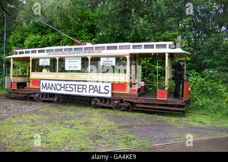 Classic trams on display at Heaton park Manchester Stock Photo - Alamy
