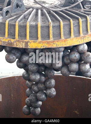 magnet holds grinding balls when loading Stock Photo - Alamy