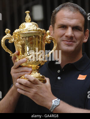 Former England rugby captain Martin Johnson (centre) at Melrose Parish ...