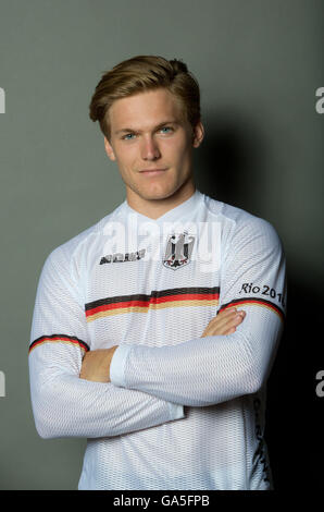 The BMX rider Luis Brethauer posing alongside German BMX Race ...
