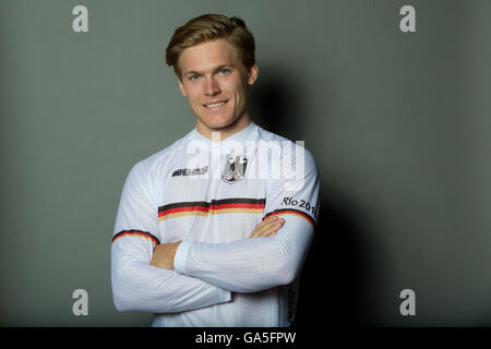 The BMX rider Luis Brethauer posing alongside German BMX Race ...
