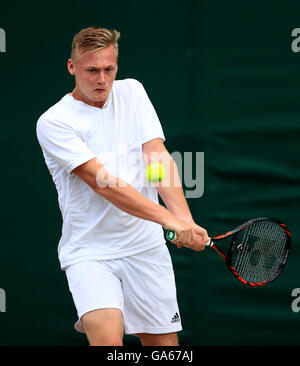 Finn Bass during his match against Marvin Moeller on day seven of the ...
