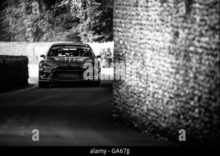 Liam Doran drives the Citroen DS3 RX drives up the hill on 24 June 2016 ...
