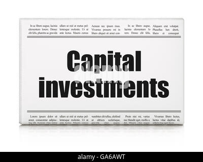 Banking concept: newspaper headline Capital Investments Stock Photo - Alamy