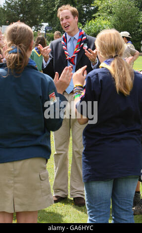 HRH Prince William joins in with traditional scout games during the ...