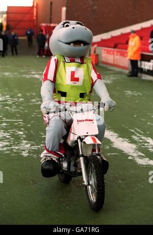 Stoke City mascot Pottermus the Hippo Stock Photo - Alamy