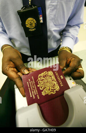 An Immigration officer pictured wearing a brand new uniform at Gatwick ...