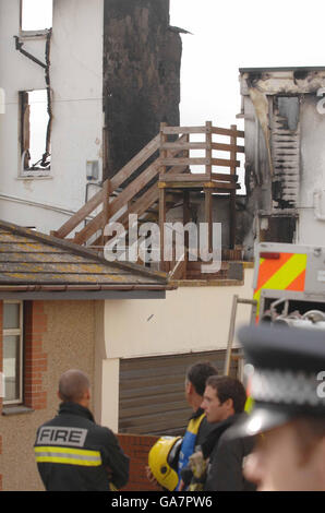 Fire at hotel. The scene at the Penhallow Hotel in Newquay, Cornwall ...