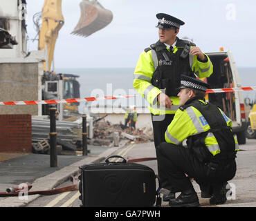 Fire at hotel. The scene at the Penhallow Hotel in Newquay, Cornwall ...