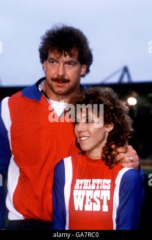 Mary Decker and her husband Richard Slaney at the world premiere of the ...
