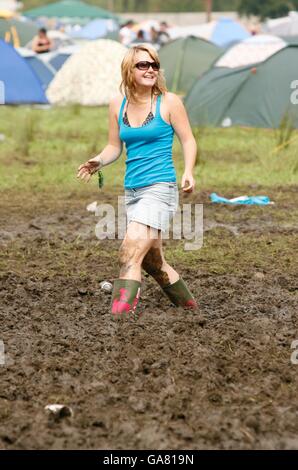 Carling Reading Festival 2007. A festival goer at the 2007 Carling ...