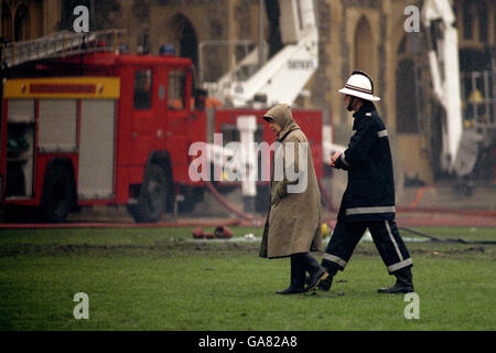 Queen Elizabeth II surveys the scene at Windsor Castle with Prince ...