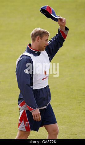 England's Andrew Flintoff during a training session at Old Trafford ...