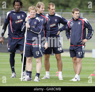 Rangers players during the training session at the Rangers Training ...