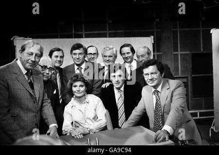 BBC TV newsreaders past and present at the BBC TV centre in London ...