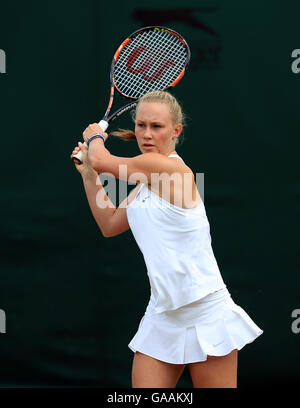 Georgina Axon in action in the girls singles on day seven of the ...
