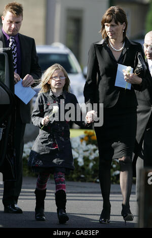 Alison McRae and daughter Holly leave the funeral of Colin McRae and ...