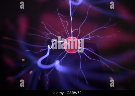 Tesla coil - physics experiment in laboratory Stock Photo - Alamy