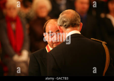 Sir Rodney Brooke from Ilkley is knighted by the Prince of Wales at ...