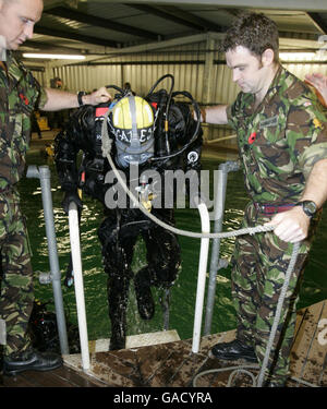 Prince Harry visits the Royal Navy's fleet diving squadron at Horsea ...