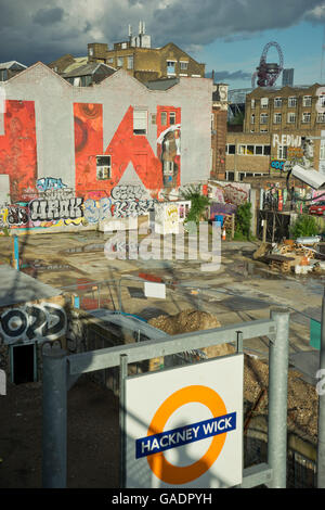 Hackney Wick overground station near Olympic Park in east London. UK ...