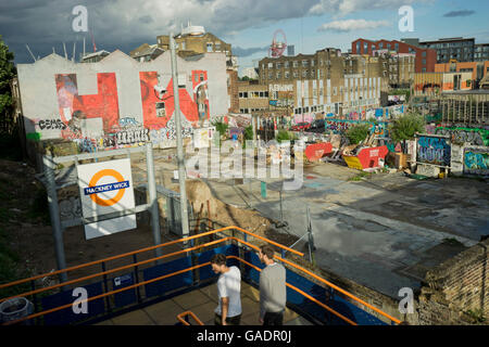 Hackney Wick overground station near Olympic Park in east London. UK ...