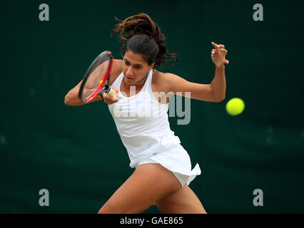 Jaimee Fourlis in action in the girls singles on day seven of the ...