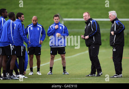 Birmingham City training. Players with coach Ray Shaw practicing Stock ...