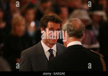 Mr. Roger Stringer is made an MBE by The Prince of Wales at Buckingham ...