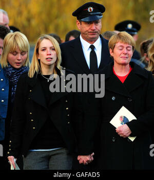 Darren Yates-Badley's wife Fay (left) and mother Amanda lead the ...