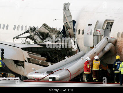 The crashed British Airways Boeing 777 jet stored near the place of ...