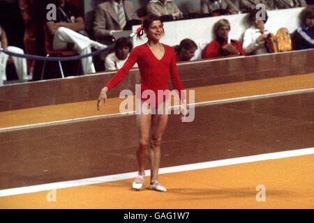 Ussrs Olga Korbut Performs Her Floor Routine Wearing A Broad Smile