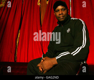 Heavyweight boxer Matt Skelton poses for the media following a press ...
