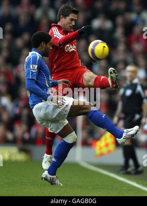 Portsmouth's Glen Johnson (right) challenges Sunderland's Grant ...