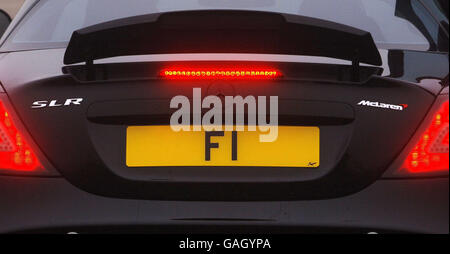 F1 number plate sold Stock Photo - Alamy